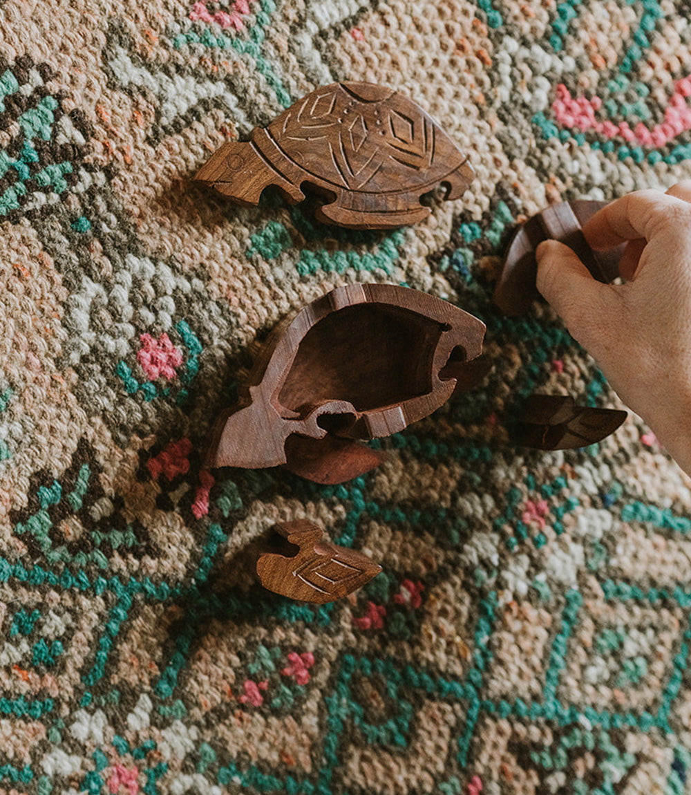Sea Turtle Puzzle Box - Hand Carved Wood – Better World Bio